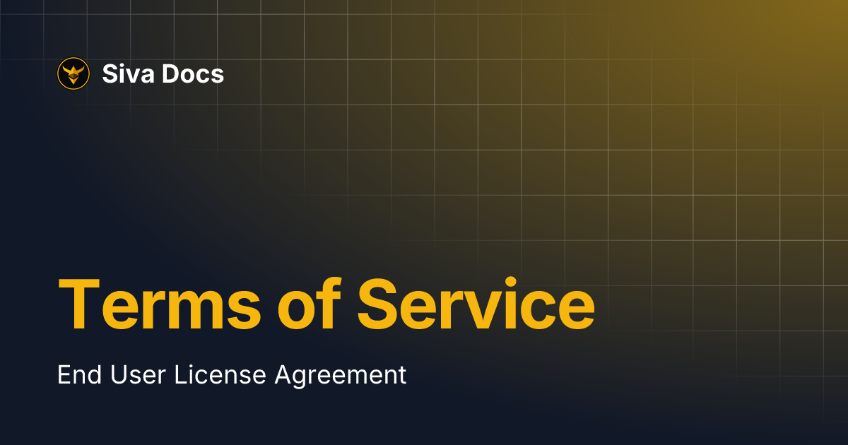 Terms of Service | Siva Docs
